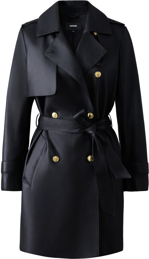 Mackage Mely Long Leather Trench Coat - ShopStyle