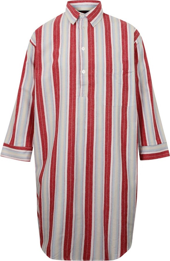 Somax Men's Luxury Cotton Nightshirt - Red Stripe (Medium) - ShopStyle ...