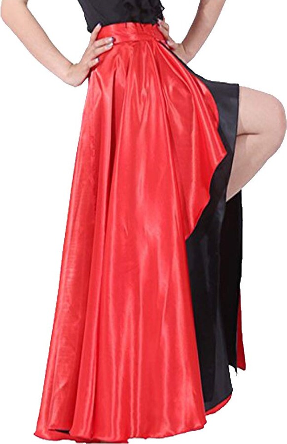Backgarden Womens Spanish Bull Dance Skirt Adult FLA Co Two Layer Satin ...