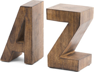 TJMAXX A To Z Wood Bookends - ShopStyle Decor