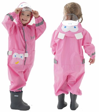 JinBei Girls Puddle Suit for Kids Waterproof Suit All in One Raincoat ...