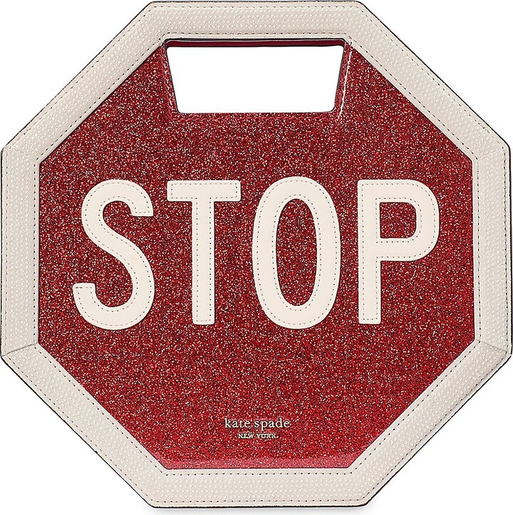 Kate Spade Women's Cars Glitter Patent Leather Stop Sign Crossbody Bag ...