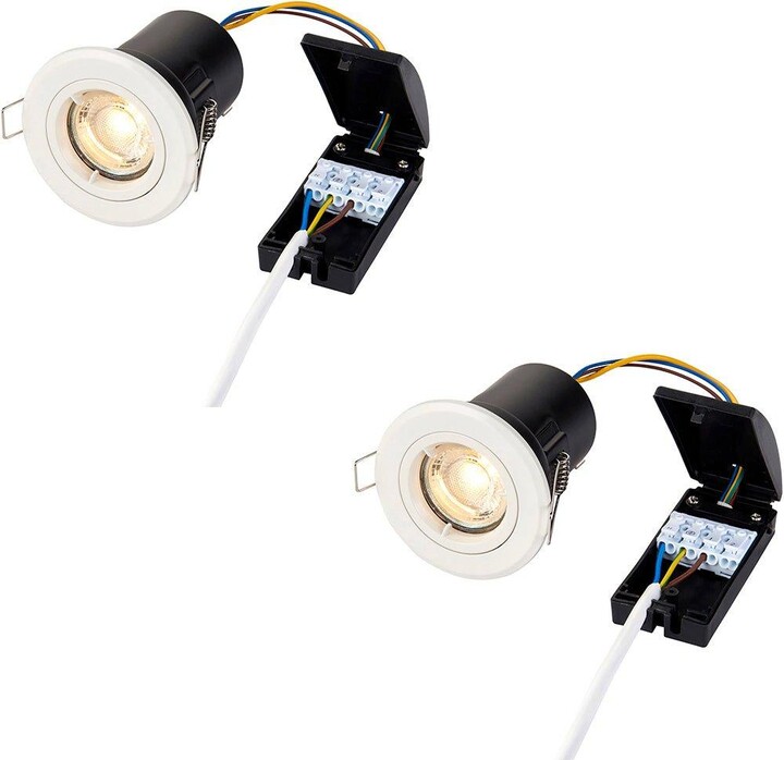 Loops 2 PACK Recessed Fixed Ceiling Downlight - 50W GU10 Reflector ...