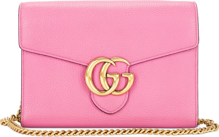 Gucci GG Marmont Wallet On Chain in Pink - ShopStyle