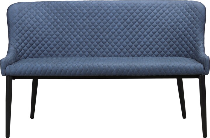 Dunelm Montreal 3 Seater Dining Bench Seat, Faux Leather Navy Blue ...