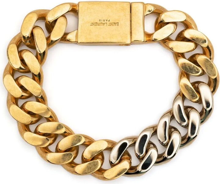 Saint Laurent Two-Tone Chain-Link Bracelet - ShopStyle