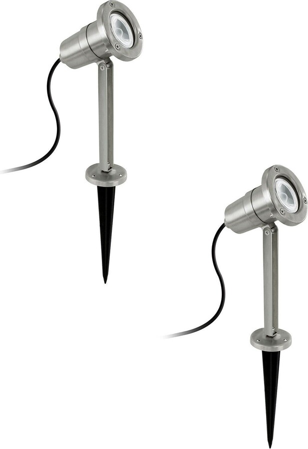 Loops 2 PACK IP54 Outdoor Bollard Light Stainless Steel 5W GU10 Driveway Lamp Post - ShopStyle