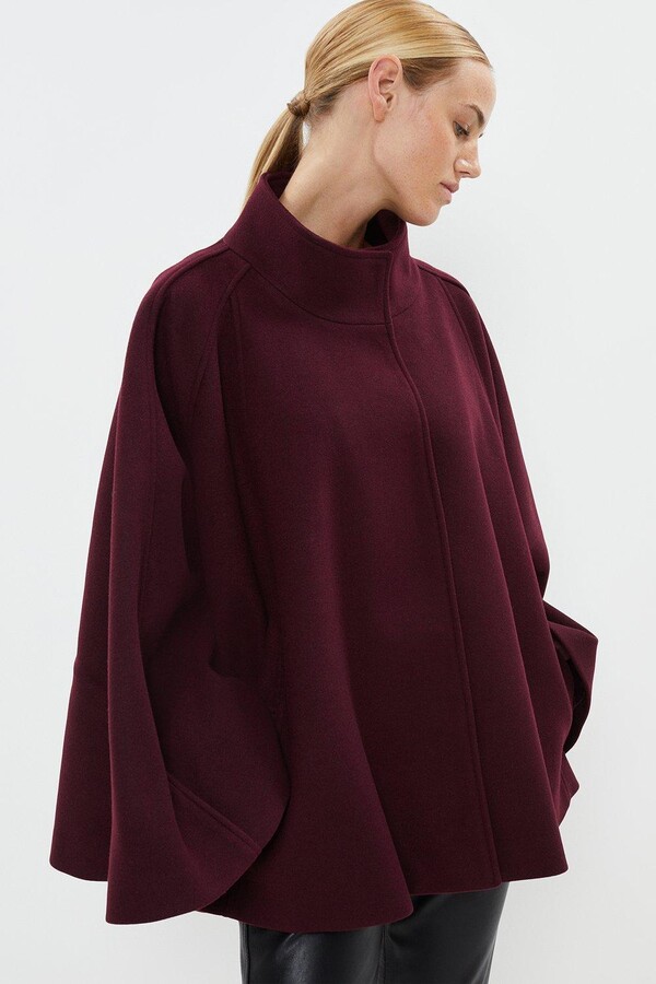 Funnel Neck Formal Cape Coat - ShopStyle