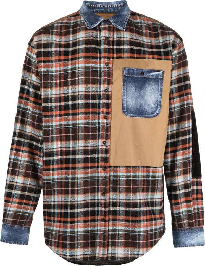 DSQUARED2 Denim-Details Check-Pattern Shirt - ShopStyle