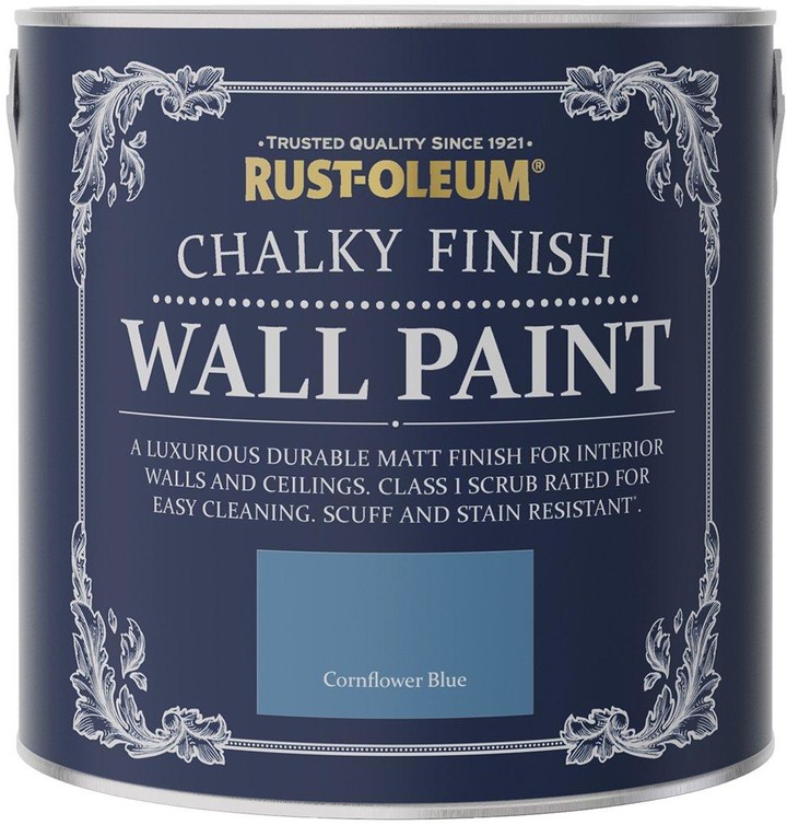 Rust Oleum Rust-Oleum Chalky Wall Paint Cornflower Blue 2.5L ...