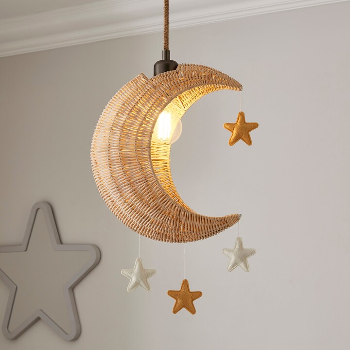 Dunelm Moon & Stars Rattan Easy Fit Pendant Shade Natural - ShopStyle