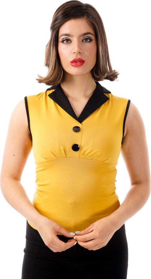 Ro Rox Emma Retro Rockabilly Pin Up 1950's Vintage Pinup V Neck Top ...