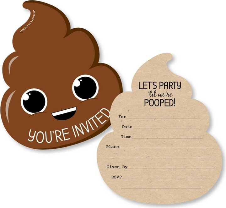 Big Dot Of Happiness Party 'Til You're Pooped - Shaped Poop Fill-in ...