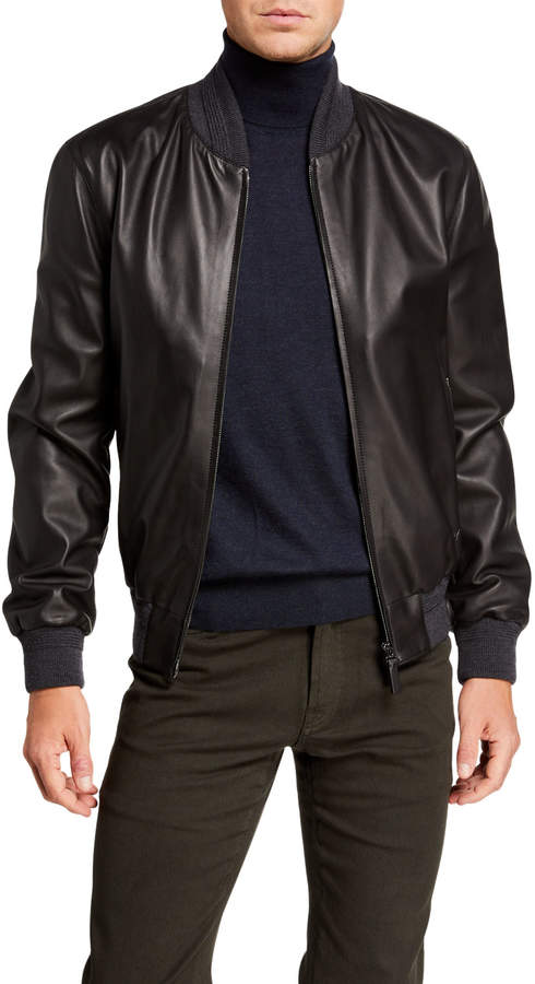 Brioni Men's Leather Bomber Jacket - ShopStyle