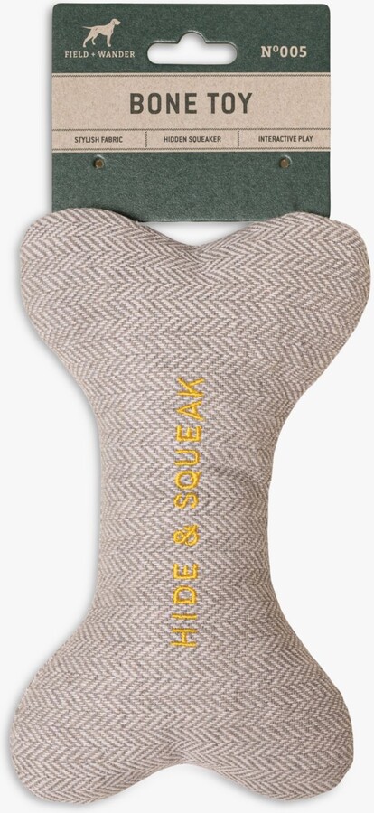 Field + Wander Herringbone Tweed Bone Squeaky Dog Toy - ShopStyle