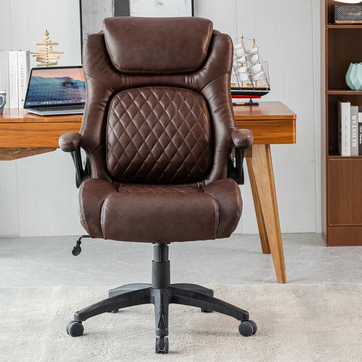 Vinform Big & Tall 400lb Ergonomic Leather Office Chair Executive Desk ...