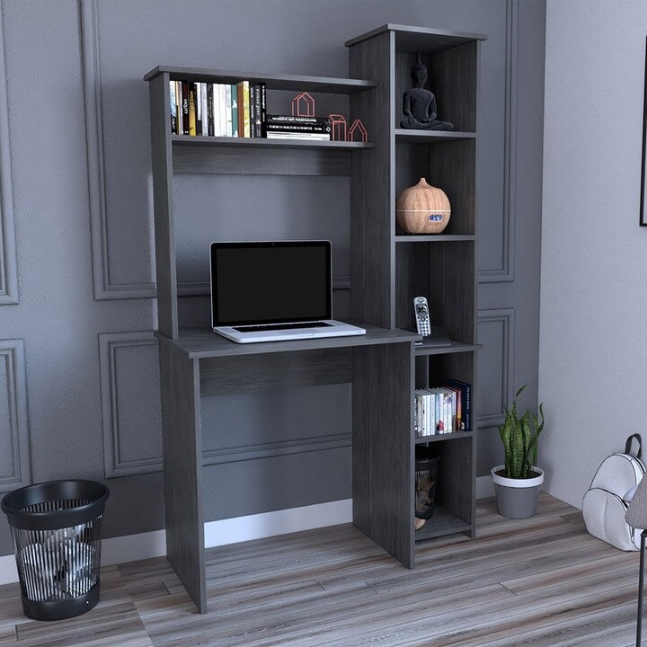 IGEMAN Writintg Desk with 2-Superior Shelves, Home Office Desks with 5 ...