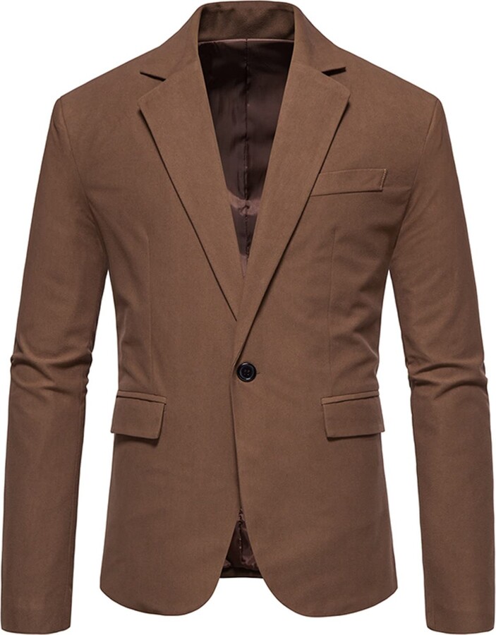 Generic Mens Slim Fit Blazer Formal Business Suit Jackets 1 Button ...