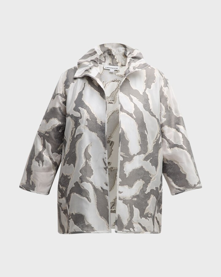 Caroline Rose Plus Plus Size Glam Getaway Metallic Jacket - ShopStyle