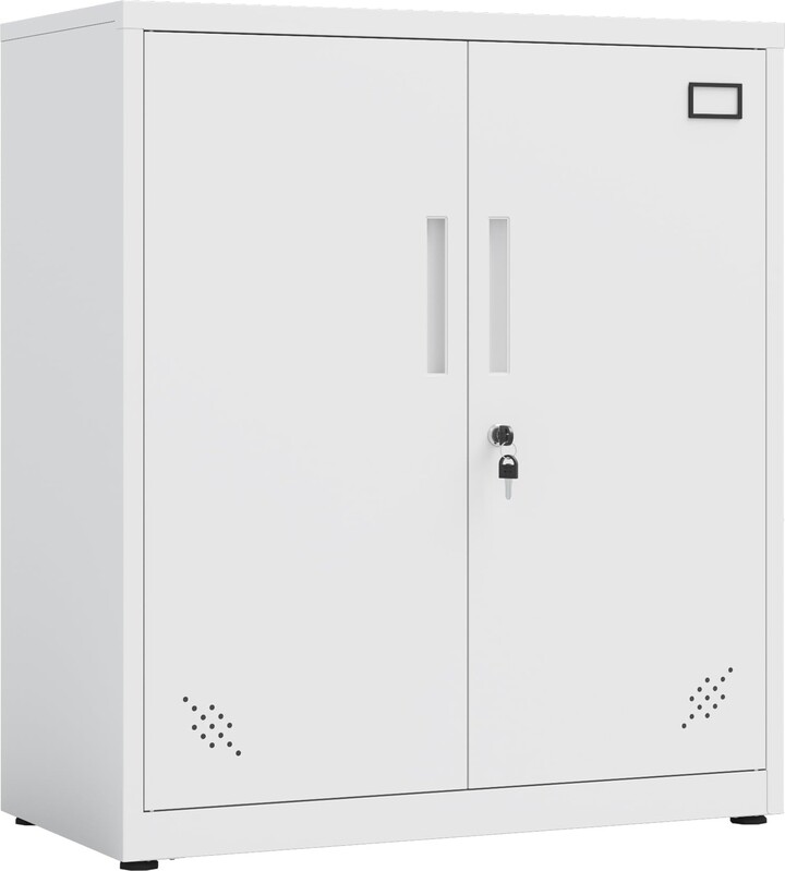 CuisinSmart Metal Storage Cabinet Locking Garage Cabinet with 2 Doors ...