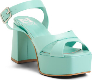 TJMAXX Leather Platform Ankle Sandals For Women - ShopStyle