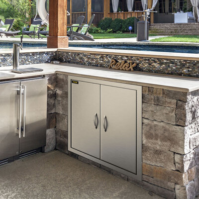 VEVOR Double Access BBQ Door 24X24 Outdoor Kitchen Cooking Professional ...