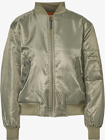 Anine Bing Womens Army Green Leon Relaxed-fit hell Jacket - ShopStyle