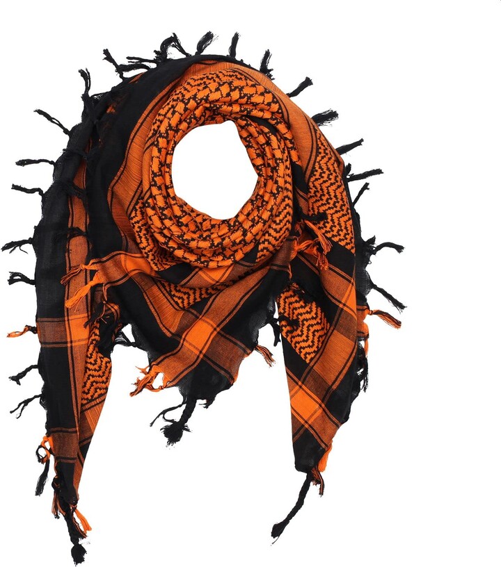 Freak Scene Kufiya - black - orange - 40x40 inch - Shemagh - Arafat ...