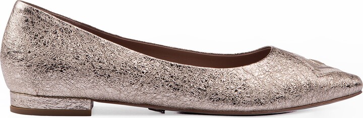 ATANA - Diamond Ballerina Molton Gold Leather - ShopStyle Flats