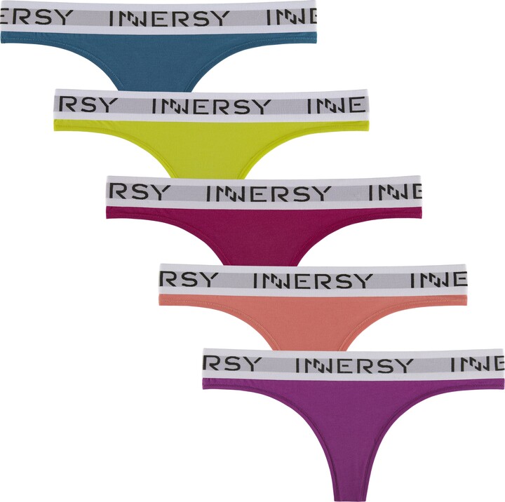 INNERSY Women's String Sexy Thongs Cheeky Underwear Cotton Knickers ...
