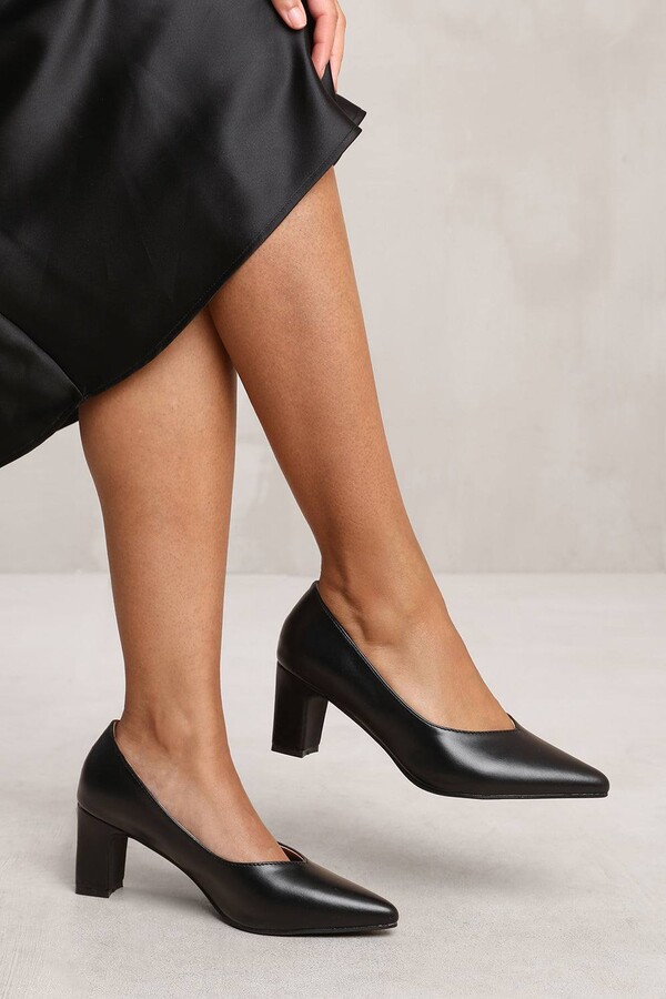 Where's That From 'Ava' Block Heel With Pointed Toe - Black - ShopStyle