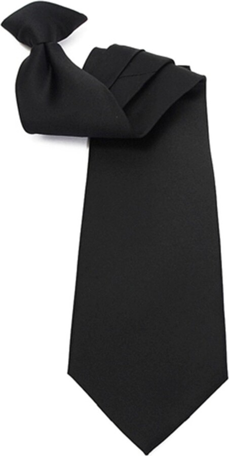 The Dapper Tie TheDapperTie Men's Black Solid Color Pre-tied Clip On ...
