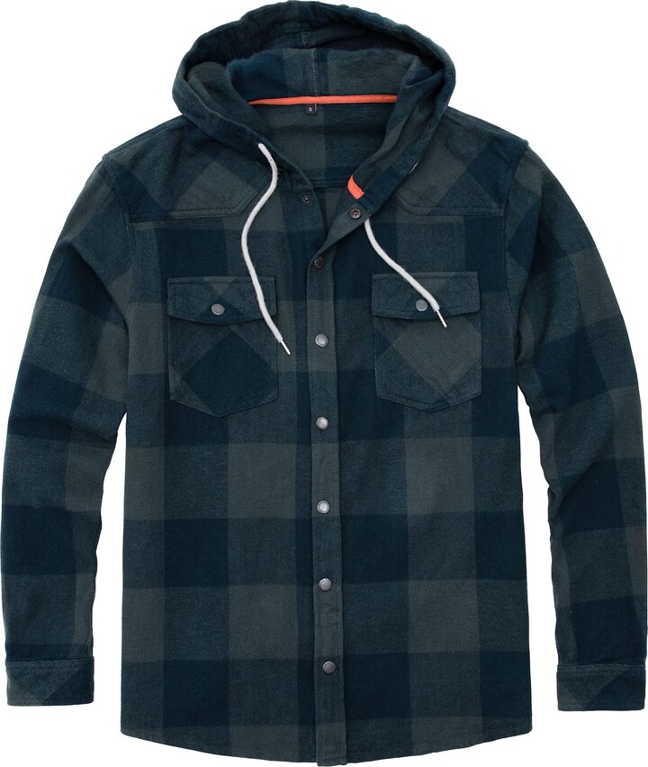 ZENTHACE Mens Hooded Flannel Jacket - ShopStyle Long Sleeve Shirts