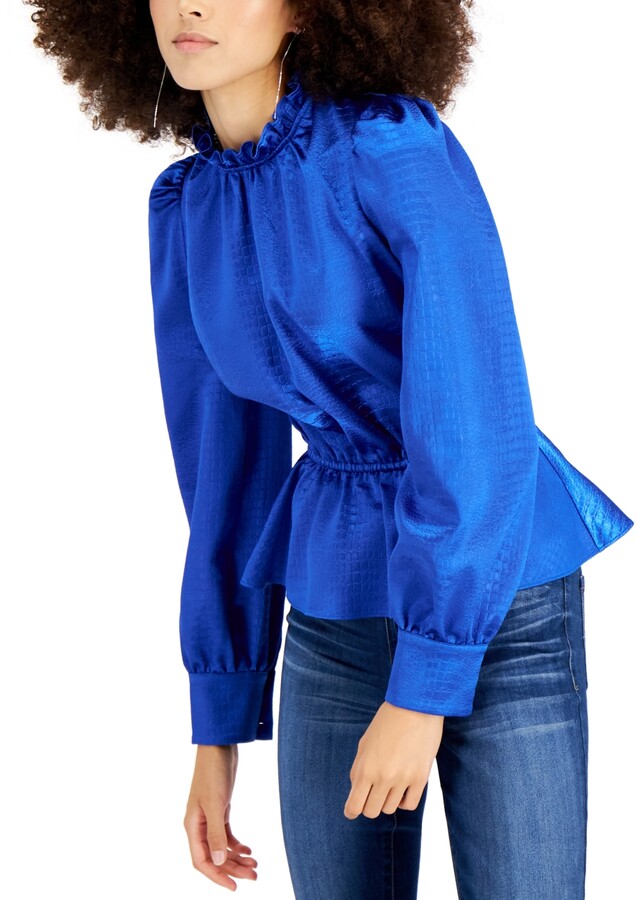 INC International Concepts Embossed Peplum-Hem Top, Created for Macy's ...