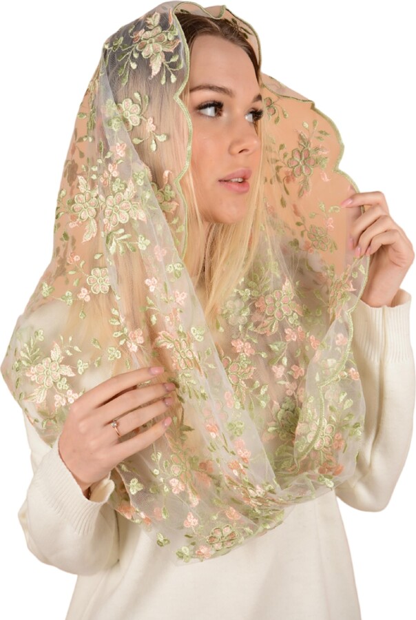 Maria Veils Catholic Mantilla Mass Infinity Veil Church Lace Veil ...