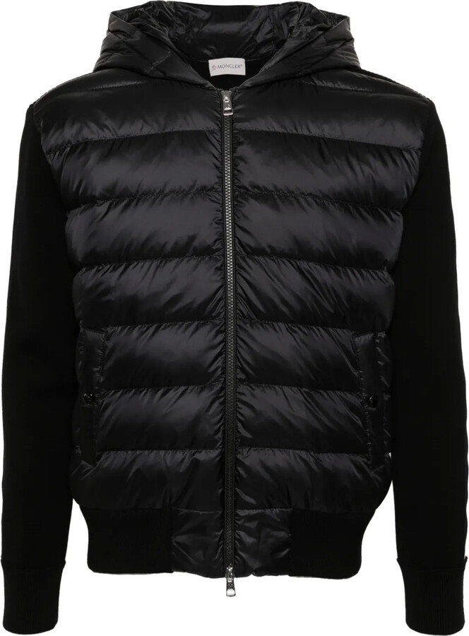 Moncler Knitted-Panels Hooded Puffer Jacket - ShopStyle
