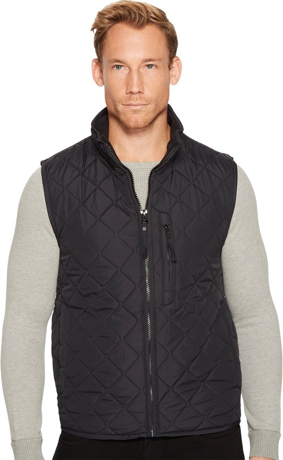 Andrew Marc Men's Chester Vertical Quilted Vest with Sherpa Lining ...