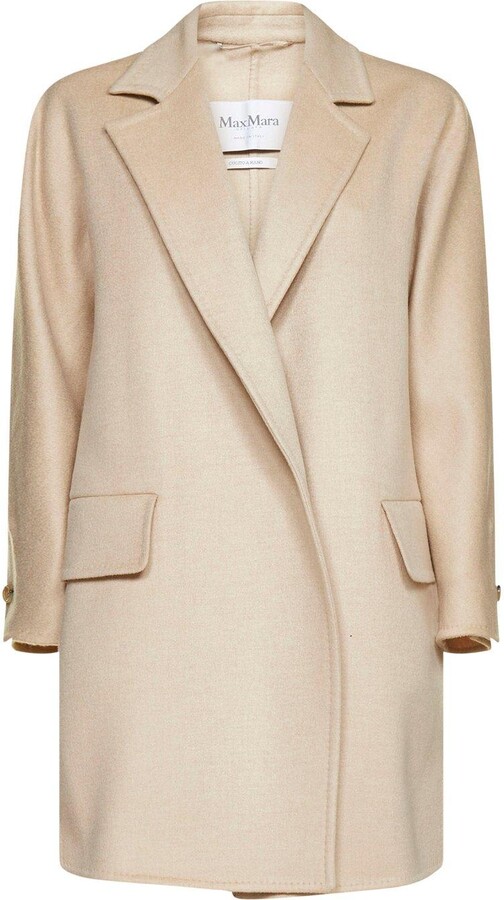 Max Mara Ferrara Button Detailed Coat - ShopStyle