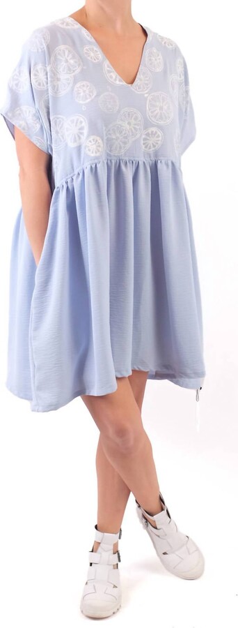 Paper Temples Universal Dress In Blue/white Citrus - ShopStyle ...