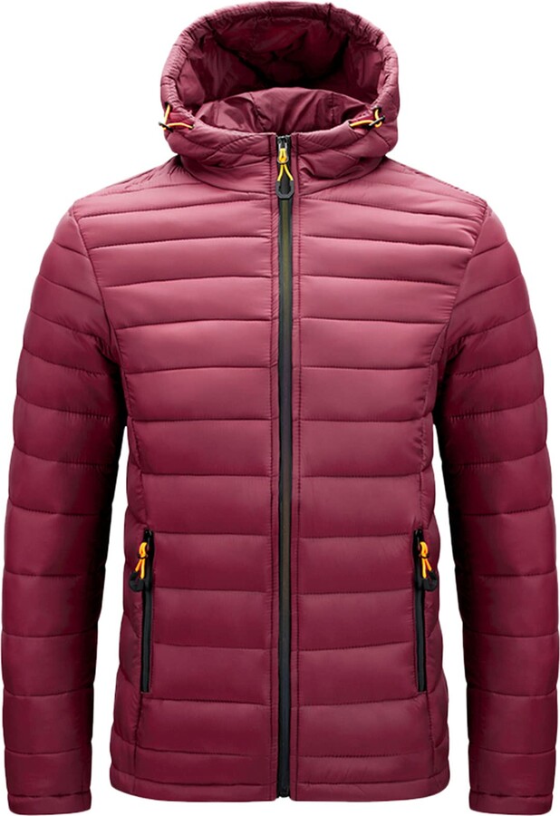 Generic Jackets For Men White Cropped Puffer Jacket with Fur Winter ...