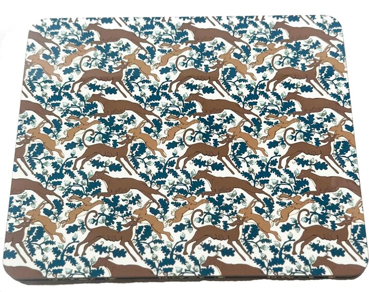Laura B Interiors The Blue Rabbit & Whippet Set Of Four Placemats ...
