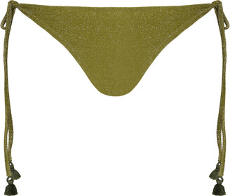 Johanna Ortiz Iquitos Glittered Side-Tie Triangle Bikini Bottom ...