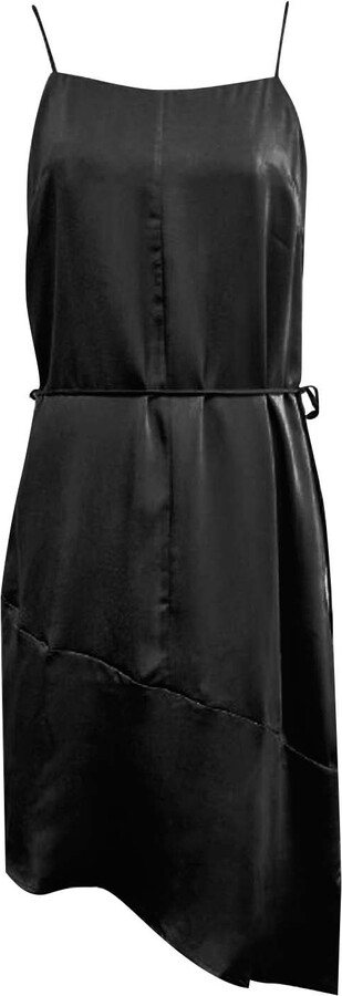 SALIENT LABEL - Chasin Asymmetric Slip Cami Dress In Black - ShopStyle