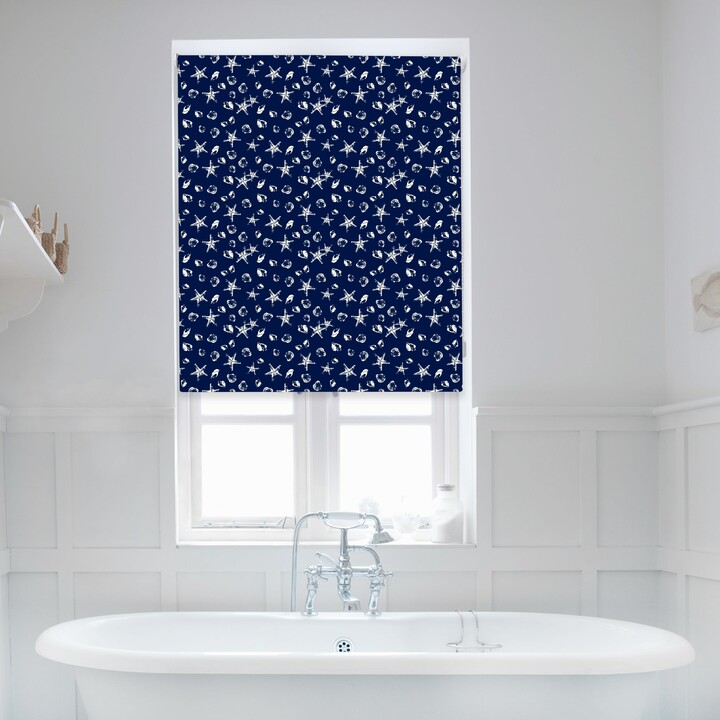Lister Cartwright Shells Blue Blackout Roller Blind Blue/White ...