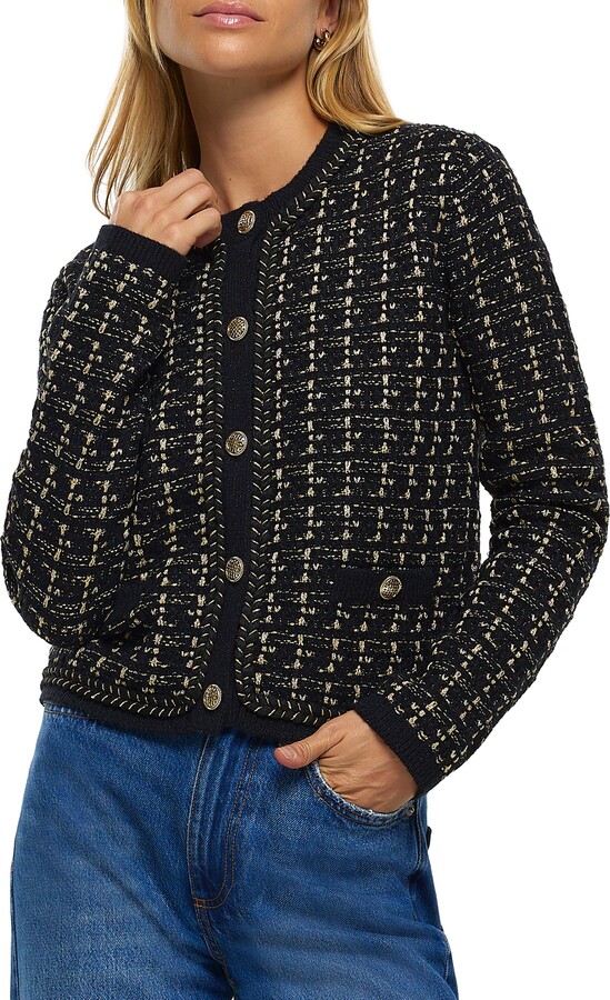 River Island Metallic Tweed Cardigan - ShopStyle
