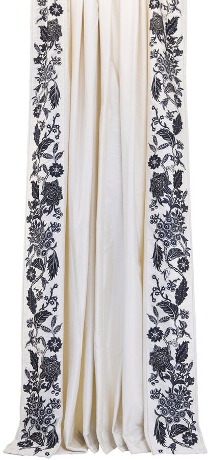 Orchids Lux Home 100% Silk La Palais Royale Drapery Set Of 2 ...