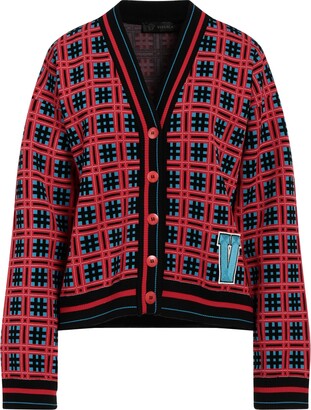 Versace open-knit trim Medusa-button cardigan - ShopStyle