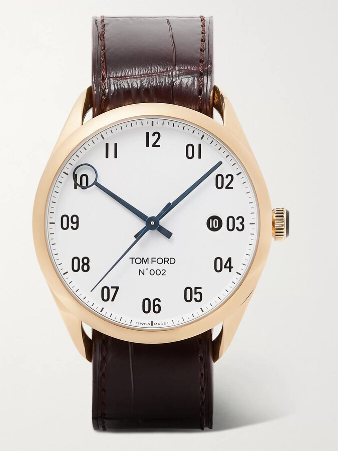 TOM FORD Timepieces 002 Automatic 40mm 18-Karat Gold and Alligator ...