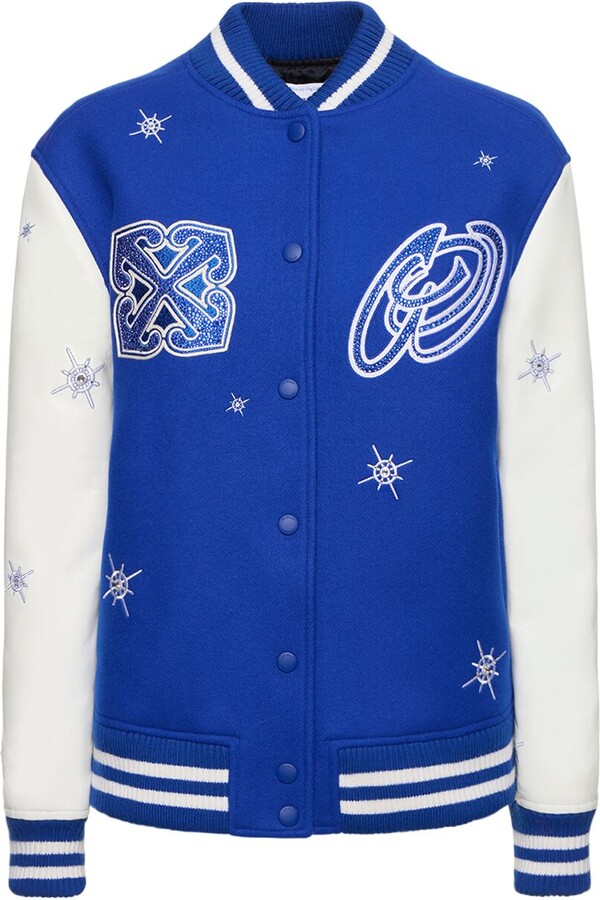 Off-White Bling Stars wool blend varsity jacket - ShopStyle