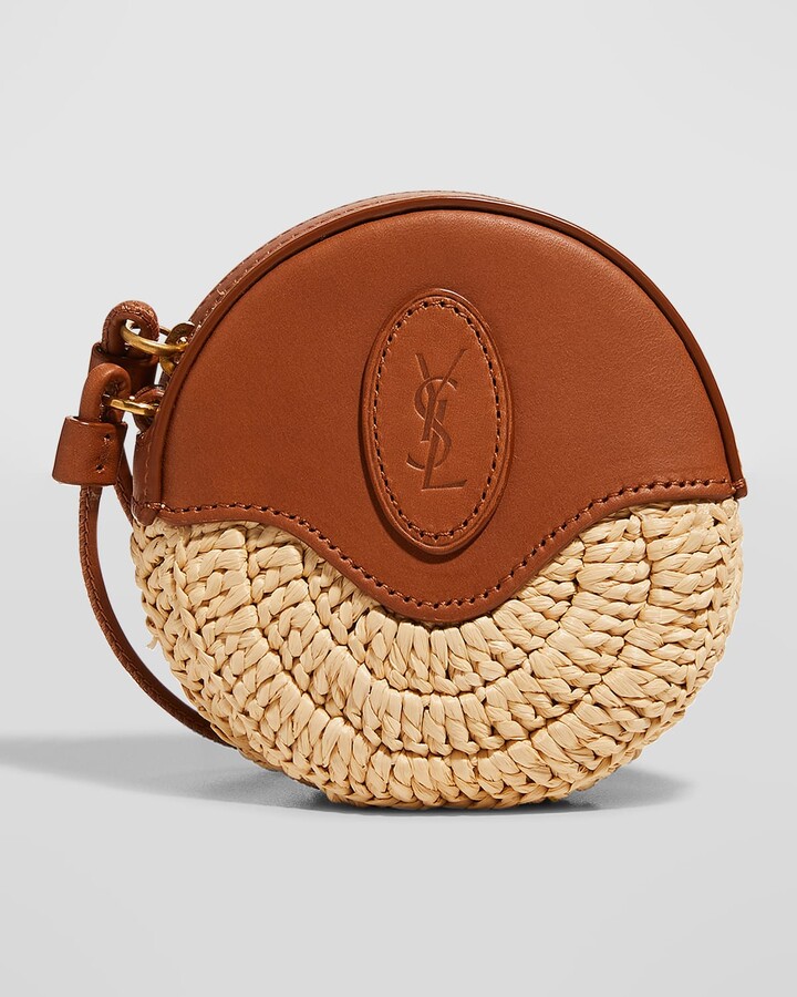 Saint Laurent Round Crochet Raffia Crossbody Bag - ShopStyle